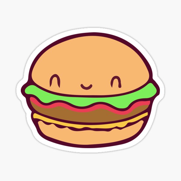 "Cute Burger" Sticker for Sale by MBroadbridgee | Redbubble