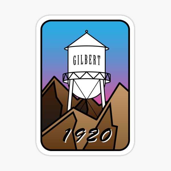 "Gilbert Water Tower Illustration" Sticker for Sale by clayh119 | Redbubble