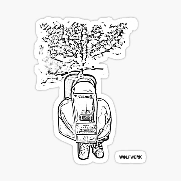 "modified 1967 Piaggio Vespa back view with sports exhaust black ...