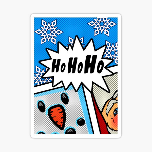 "Pop Art Ho Ho Ho" Sticker by SquareDog | Redbubble