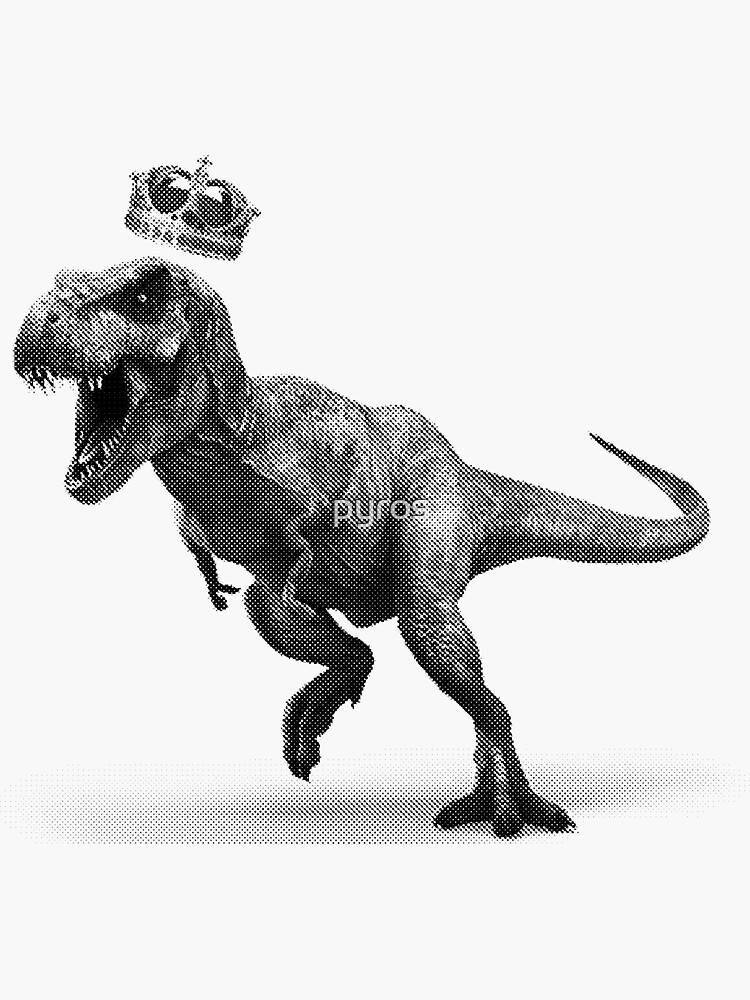 "T-Rex Crown" Sticker by pyros | Redbubble