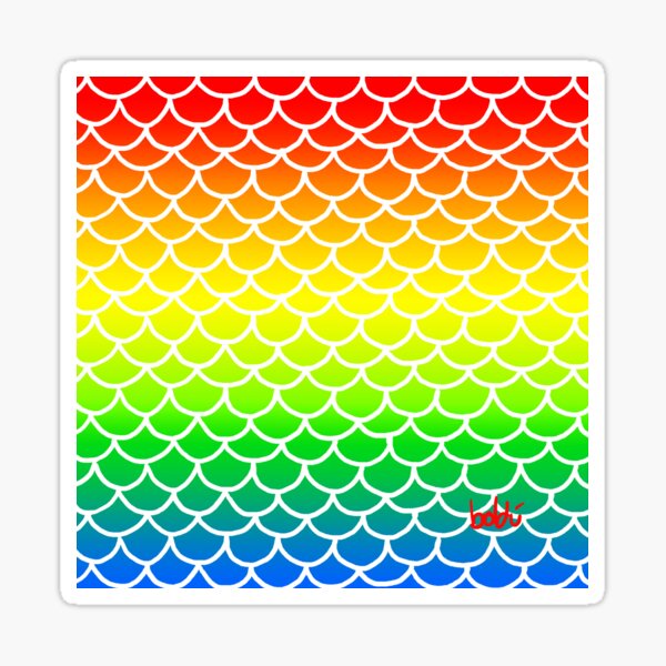 "Fish Scales Rainbow" Sticker by Xavierboldu | Redbubble
