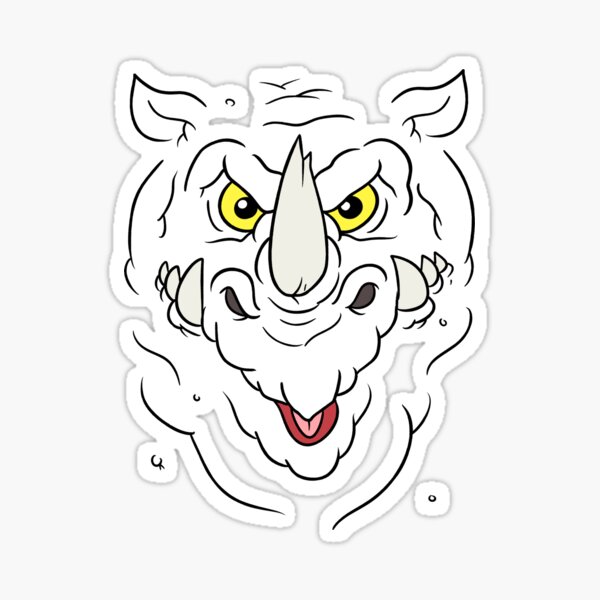 "Rocksteady Face" Sticker by Powder | Redbubble