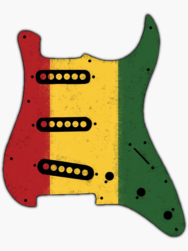 "Reggae Rasta Guitar Pickguard" Sticker for Sale by yober | Redbubble