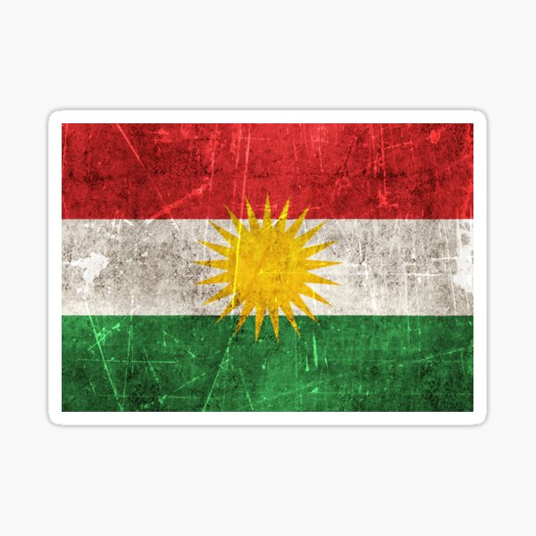 "Vintage Aged and Scratched Kurdish Flag" Sticker for Sale by ...