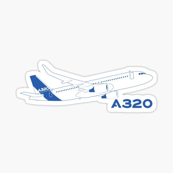 "Airbus A320" Sticker for Sale by Downwind | Redbubble