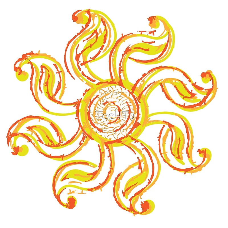 "Bright Festive Swirly Sun" by Tee4Tu | Redbubble