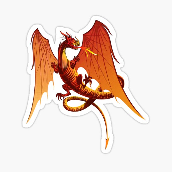 "Fire Dragon" Sticker for Sale by Skyviper | Redbubble