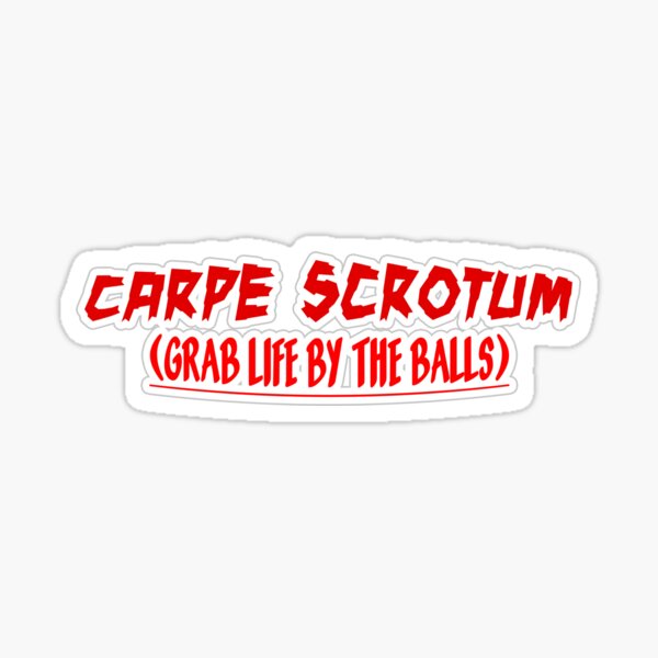 "Carpe Scrotum" Sticker by spookydooky | Redbubble