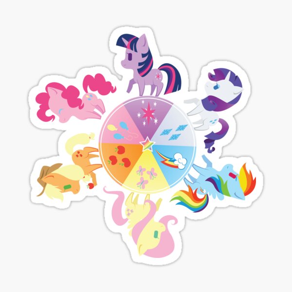 "Rainbow Mane Six" Sticker by mini-niji | Redbubble