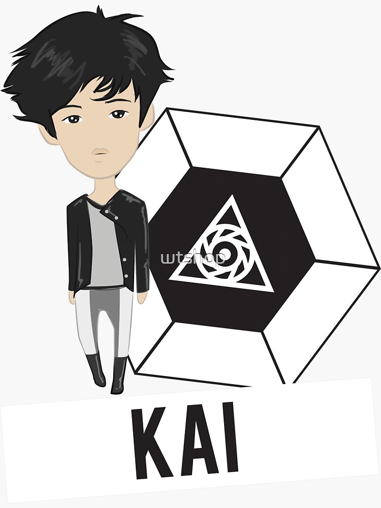 "EXO - MAMA Chibi Kai (For Dark Colors)" Sticker by wtshop | Redbubble