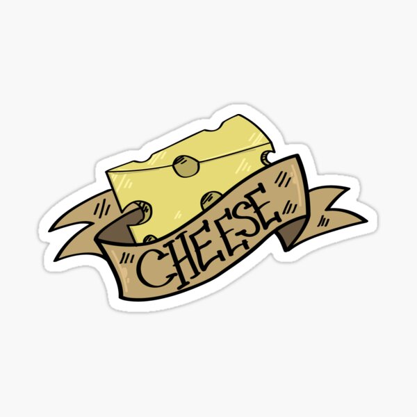 "Cheese Badge" Sticker by rabblerauser | Redbubble