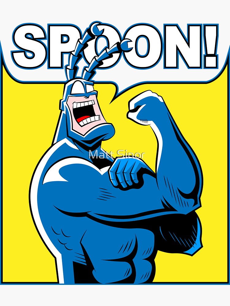 "SPOON!" Sticker for Sale by mattsinor | Redbubble