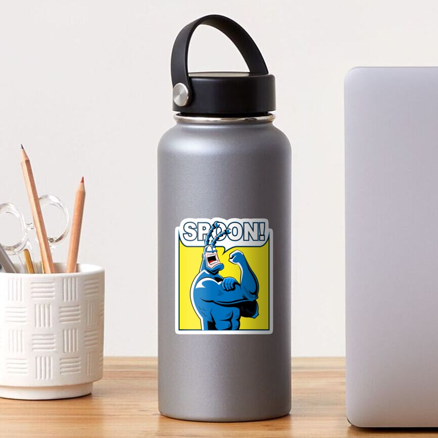 "SPOON!" Sticker for Sale by mattsinor | Redbubble