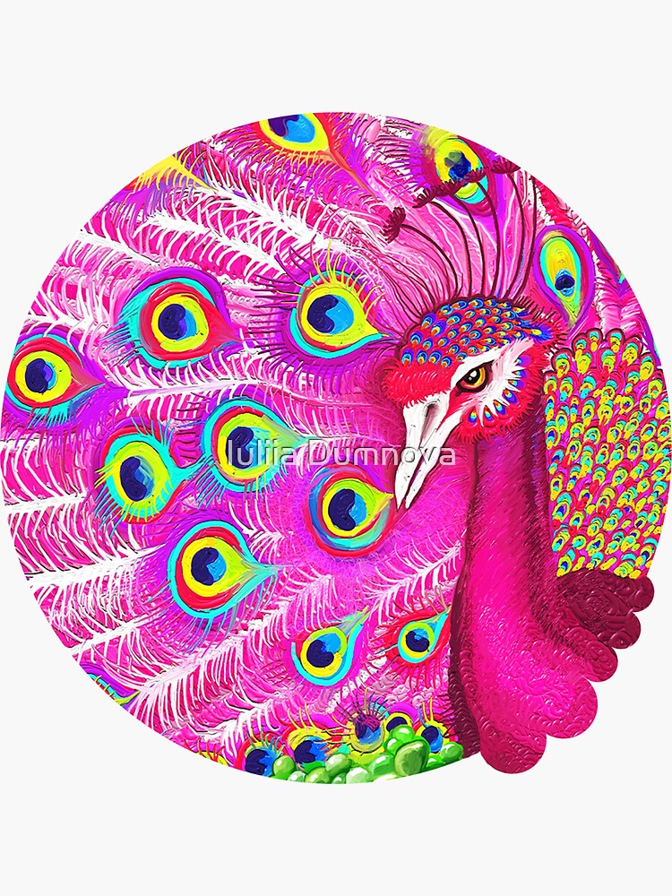 "Pink peacock" Sticker for Sale by donemonic | Redbubble