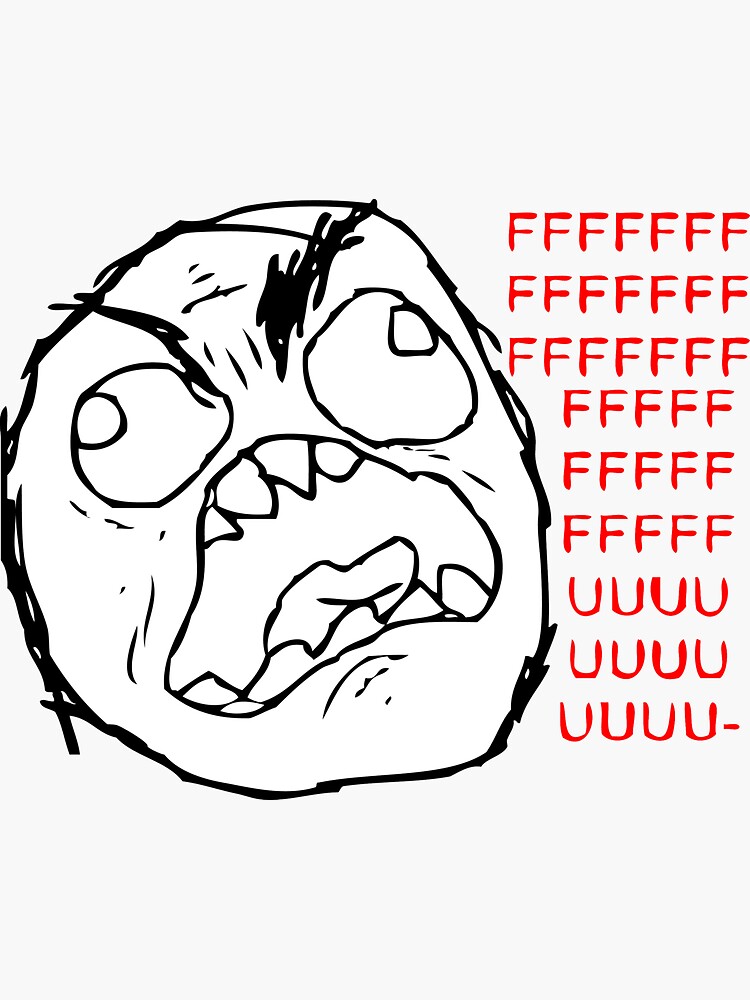 "rage face." Sticker by mioneste | Redbubble