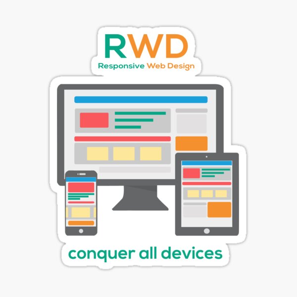 "RWD - Conquer All Devices" Sticker by clintGH | Redbubble