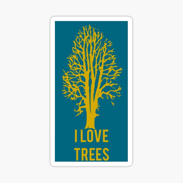 "I Love Trees Classic Environmental Forests" Sticker for Sale by mralan ...
