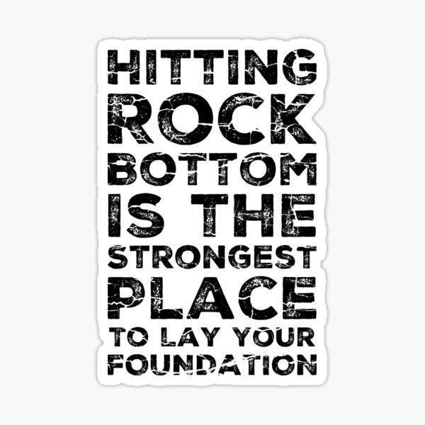 "When you hit rock bottom." Sticker for Sale by okas | Redbubble