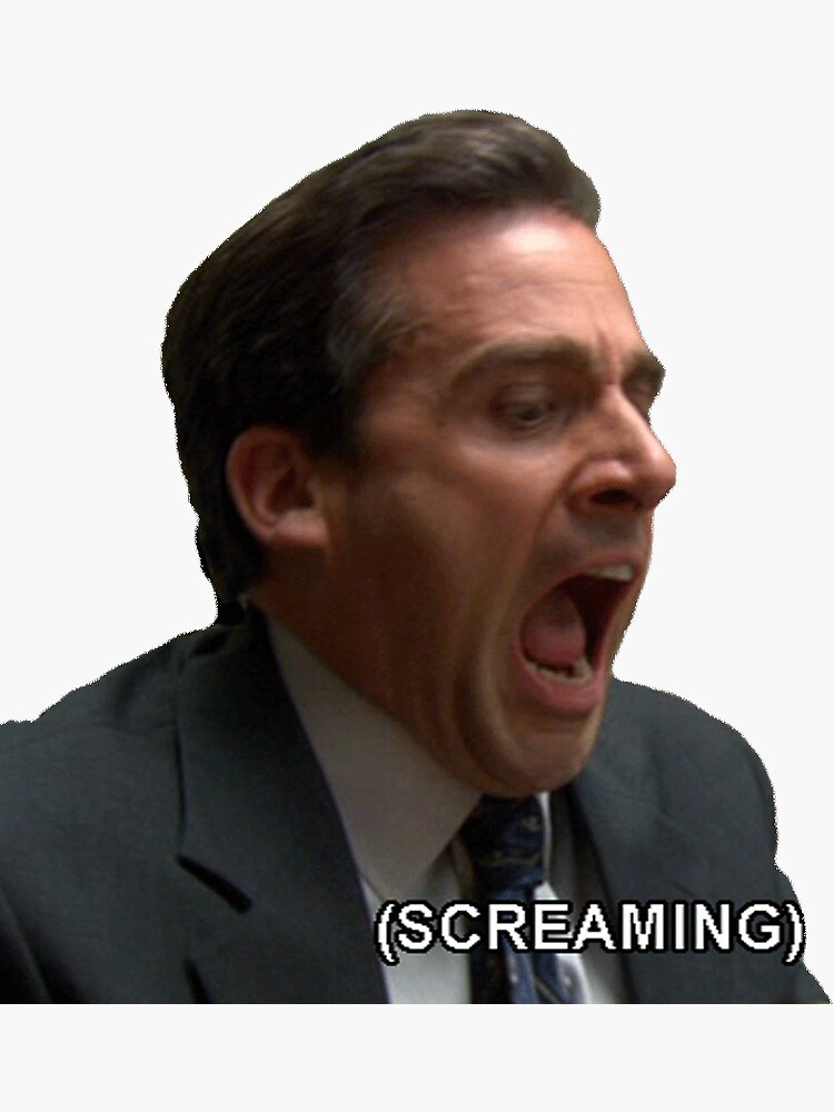 "The Scream - Michael Scott" Sticker for Sale by incessantly-you ...