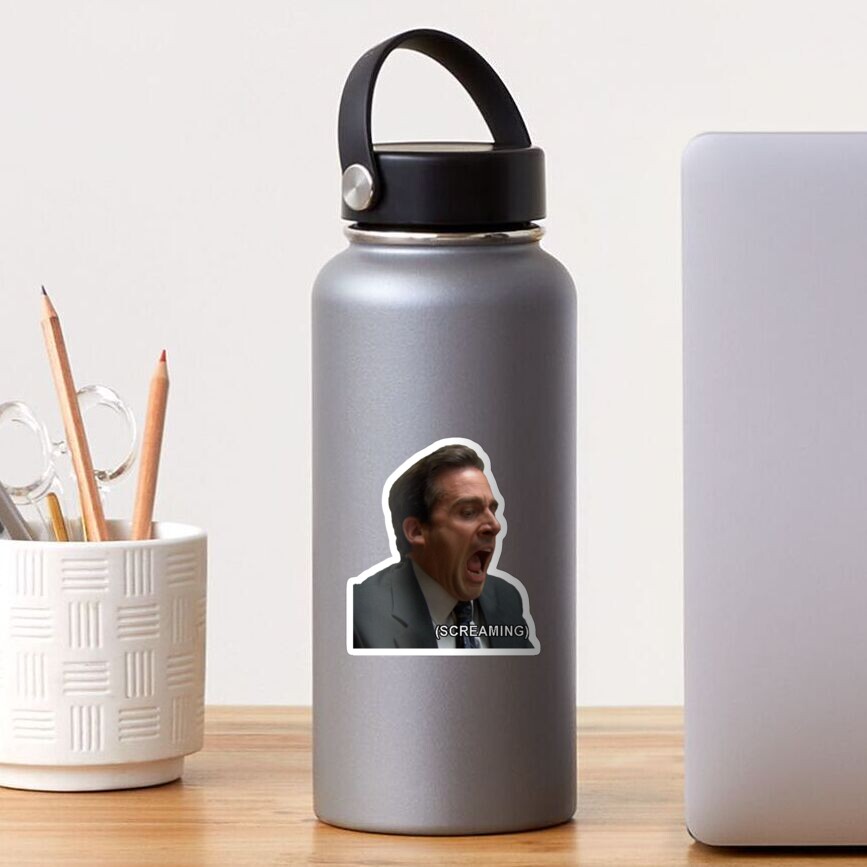 "The Scream - Michael Scott" Sticker for Sale by incessantly-you ...