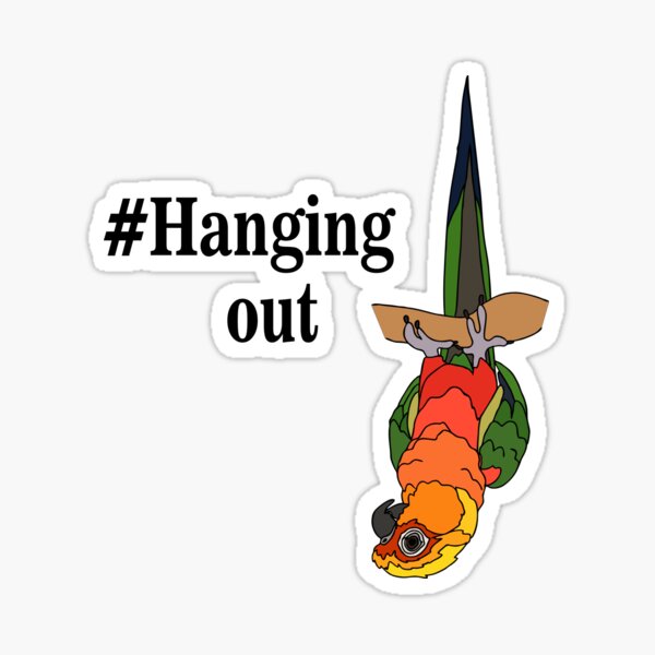 "#Hanging Out" Sticker for Sale by birbistheword | Redbubble