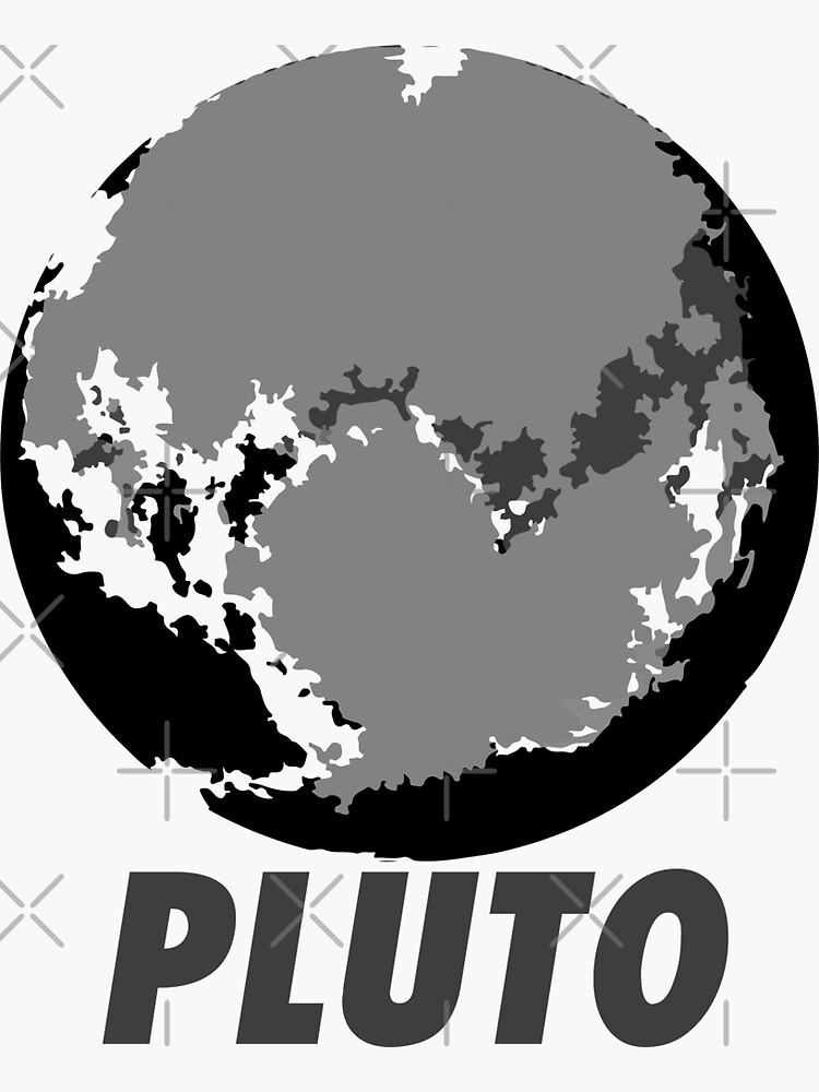 "PLUTO BLACK AND WHITE LABEL" Sticker by MDRMDRMDR | Redbubble
