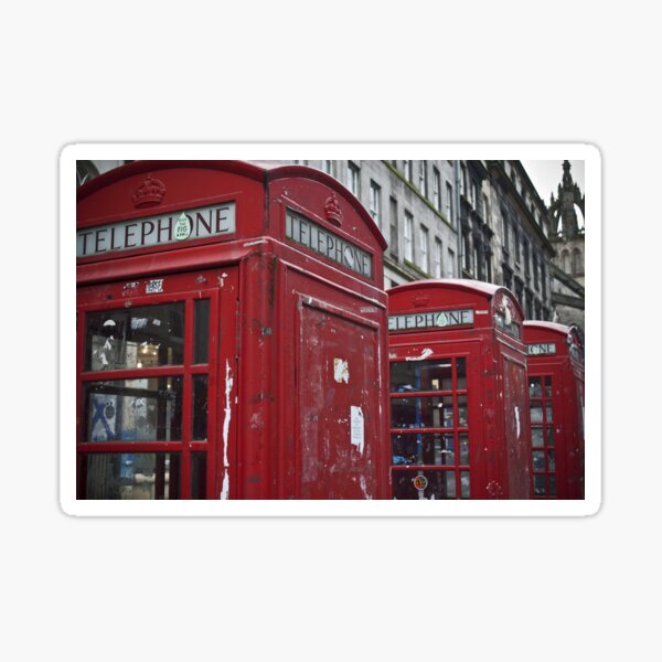 "red phone booth" Sticker for Sale by kippis | Redbubble
