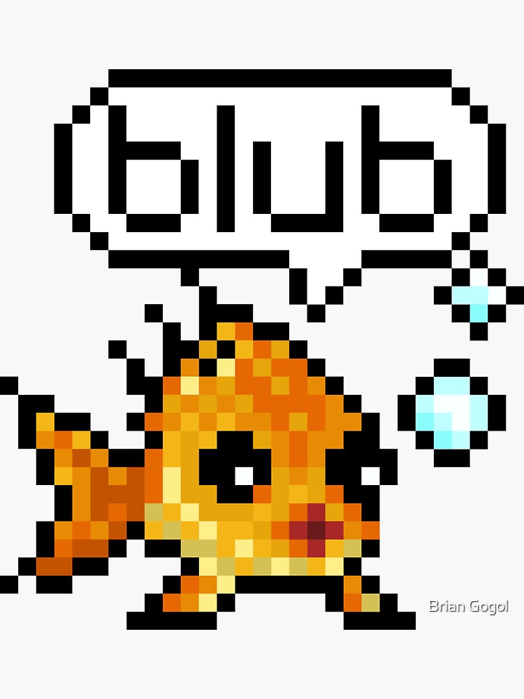 "Cute Goldfish Pixel Art" Sticker by pixelkraft | Redbubble