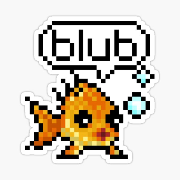 "Cute Goldfish Pixel Art" Sticker by pixelkraft | Redbubble
