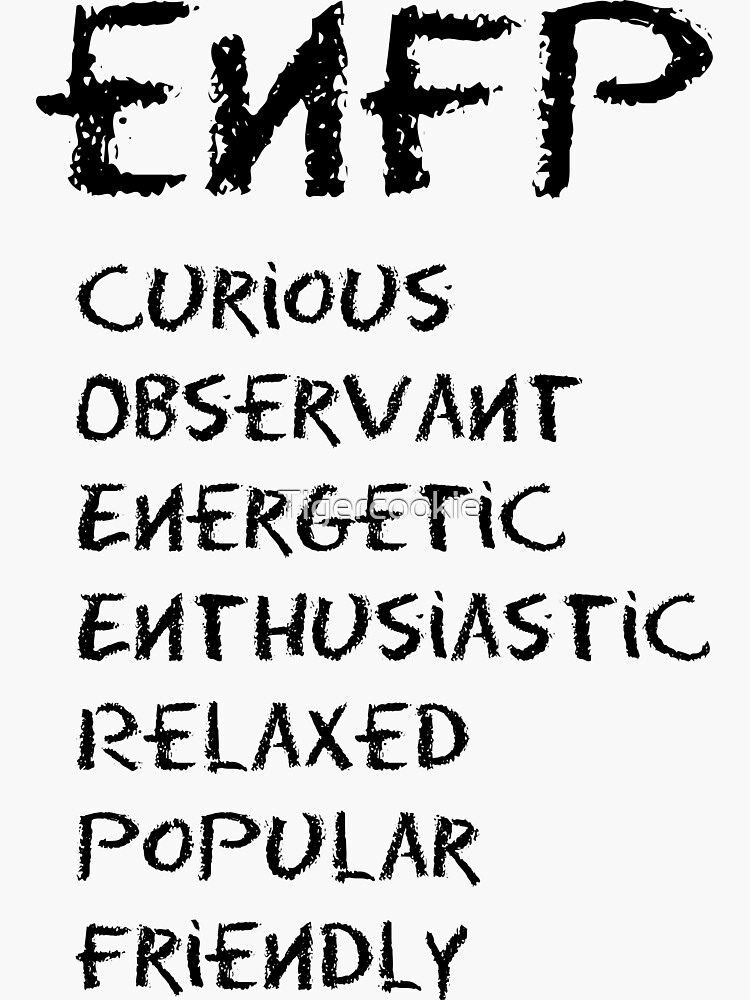 "ENFP (Black letters)" Sticker for Sale by Tigercookie | Redbubble