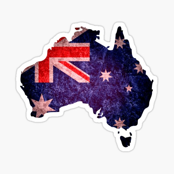 "Australia Flag Map" Sticker for Sale by enhan | Redbubble