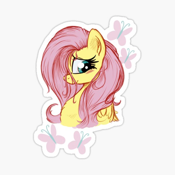 "FlutterShy" Sticker for Sale by iberbronies | Redbubble
