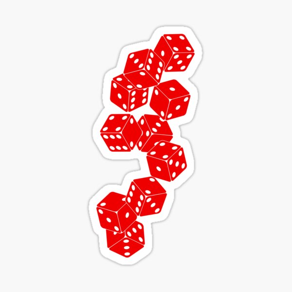 "White Red Dice" Sticker for Sale by lomm | Redbubble