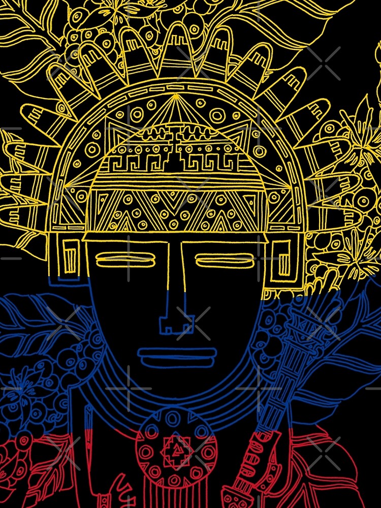 "MUISCA CHIBCHA COLOMBIA COFFEE PLANT NATIONAL FLAG - linework ...