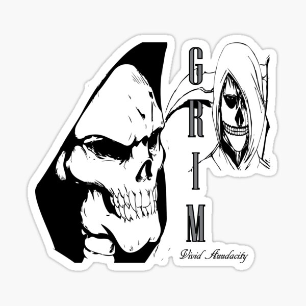 "GRIM" Sticker for Sale by VividAudacity | Redbubble