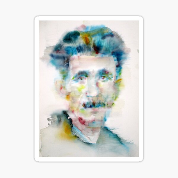 "GEORGE ORWELL - watercolor portrait" Sticker for Sale by lautir ...