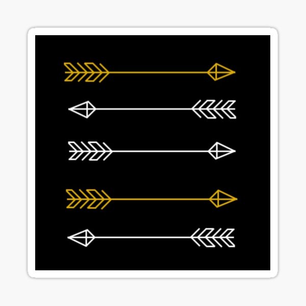 "Black and Gold Arrow Print" Sticker for Sale by inspoalamode | Redbubble