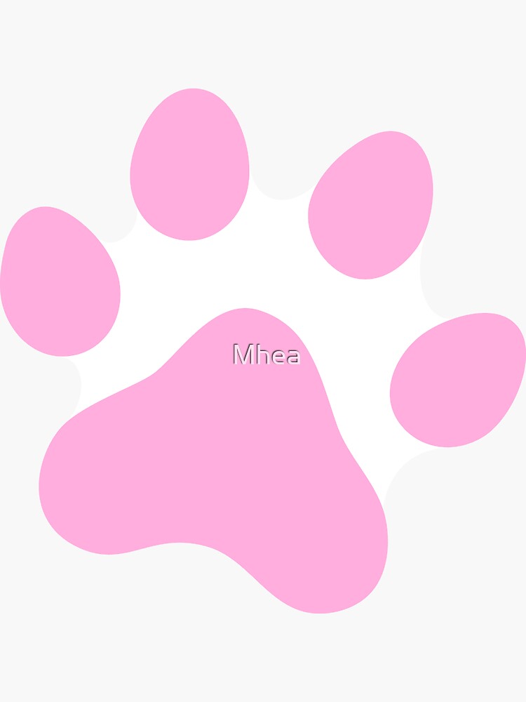 "Pink paw print sticker" Sticker for Sale by Mhea | Redbubble