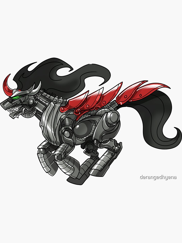 "Mecha-Shadow" Sticker for Sale by derangedhyena | Redbubble