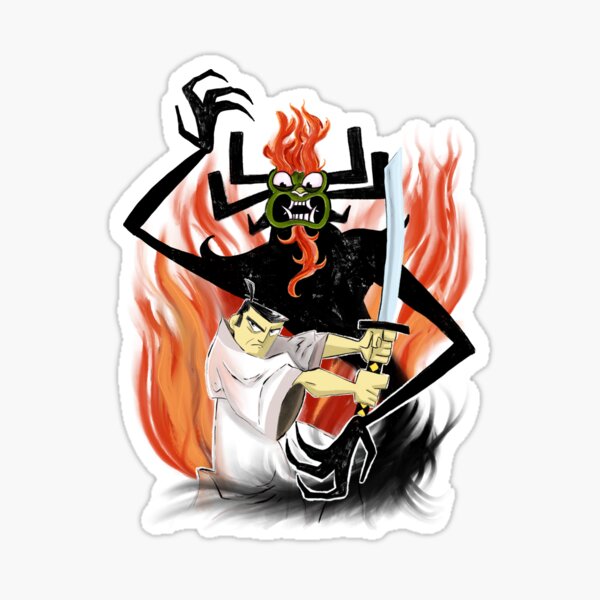 "Jack and Aku" Sticker for Sale by Extreme-Fantasy | Redbubble