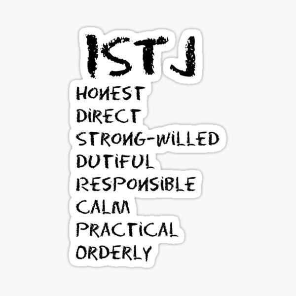 "ISTJ (Black letters)" Sticker for Sale by Tigercookie | Redbubble