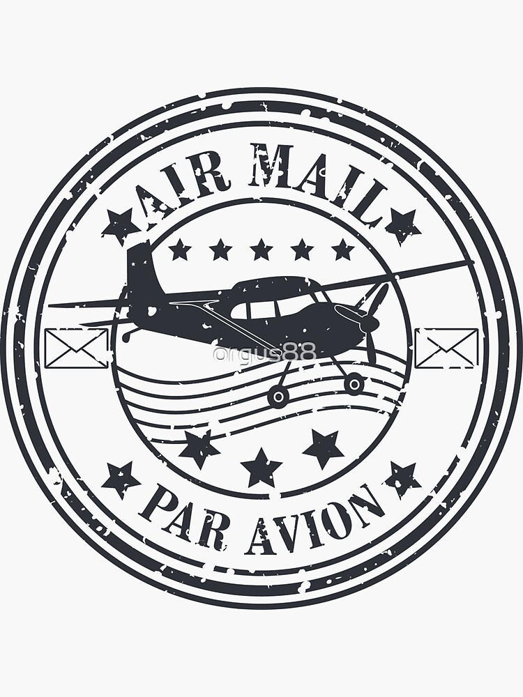 "Vector grunge air mail " Sticker for Sale by orgus88 | Redbubble