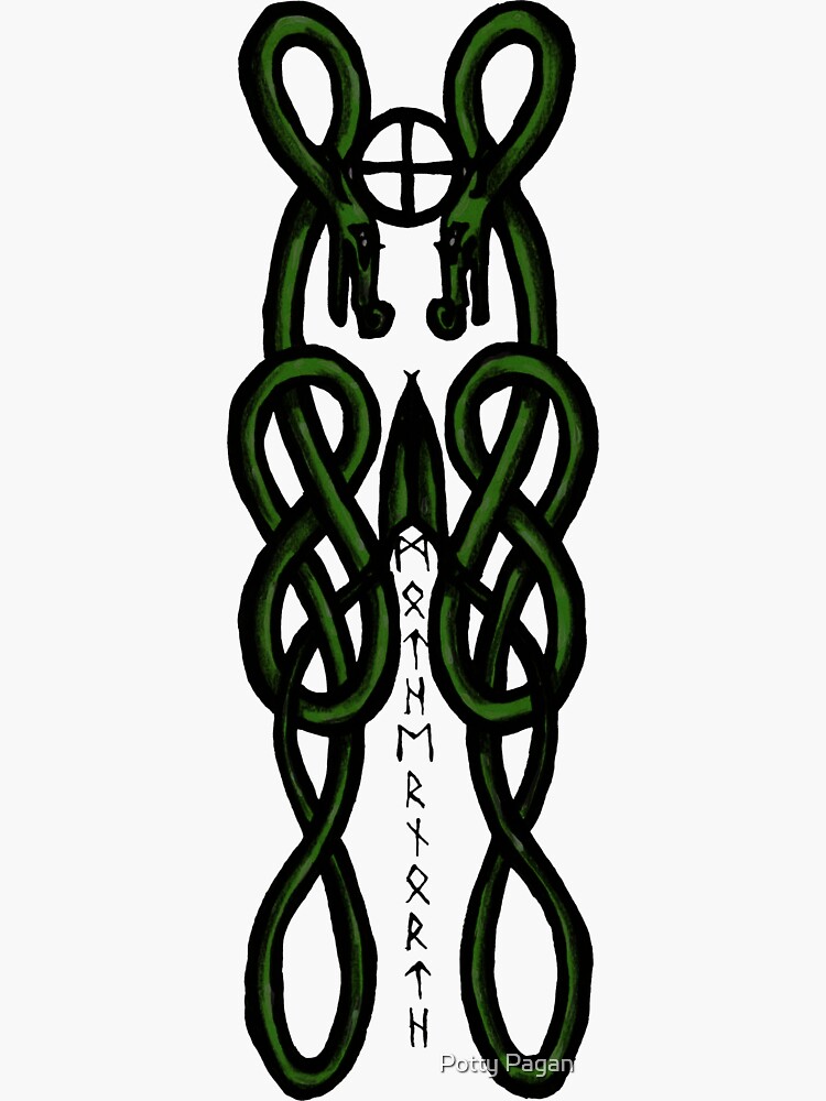 "Green Celtic serpents " Sticker for Sale by potty | Redbubble