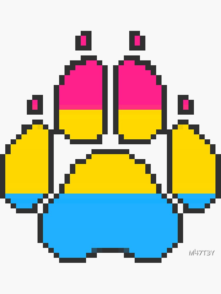 "Paw Print: Pansexual" Sticker for Sale by M47T3Y | Redbubble