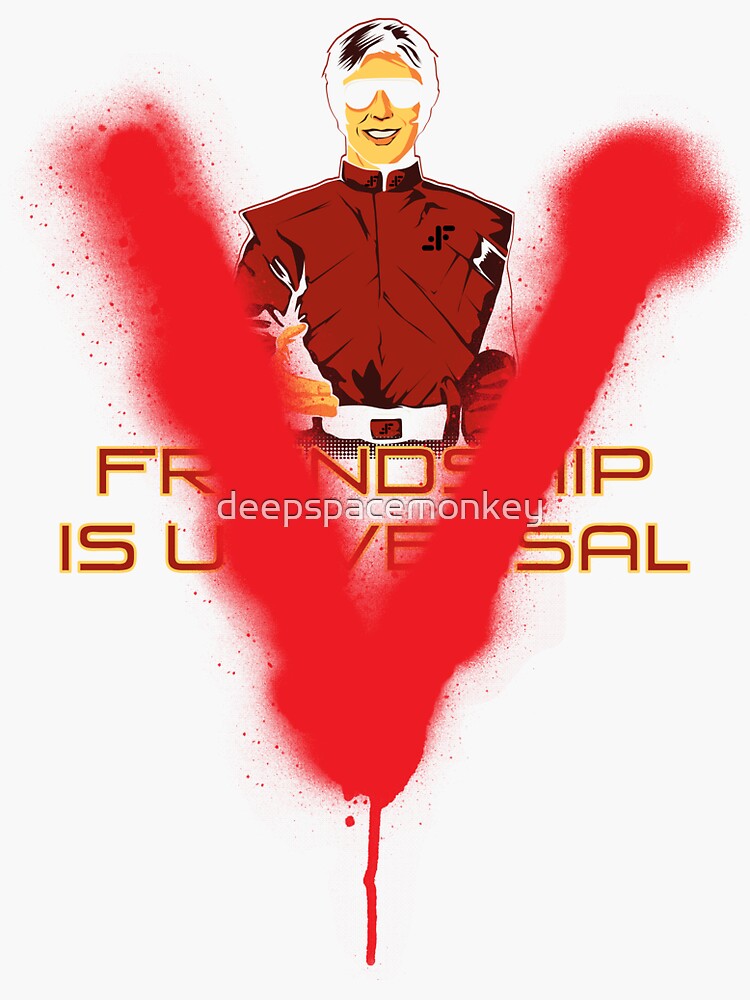 "Friendship Is Universal" Sticker by deepspacemonkey | Redbubble