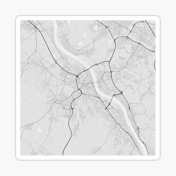 "Bonn, Germany Map. (Black on white)" Sticker for Sale by Graphical ...