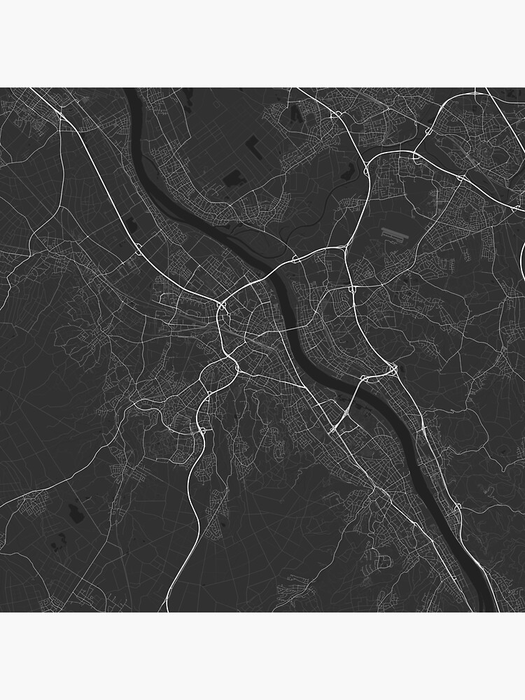 "Bonn, Germany Map. (White on black)" Sticker for Sale by Graphical ...
