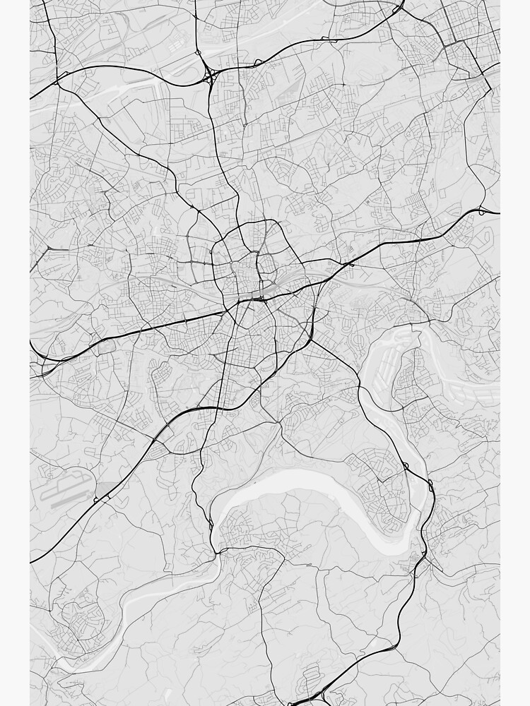 "Essen, Germany Map. (Black on white)" Sticker by Graphical-Maps ...