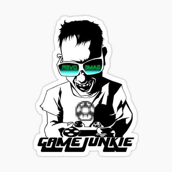 "Video Game Junkie" Sticker by mannart | Redbubble